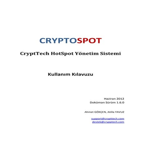 Cryptospot kullanım kılavuzu (v1.6.0) | PDF