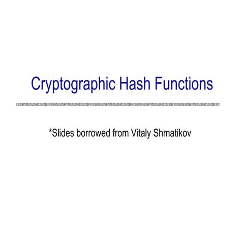 Cryptography Summary Hash Function Slides Pdf