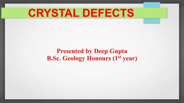 Crystal Defects | PPTX