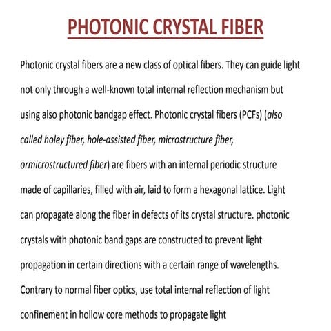 Crystal fiber | PPTX | Physics | Science