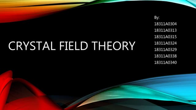 Crystal field theory | PPT