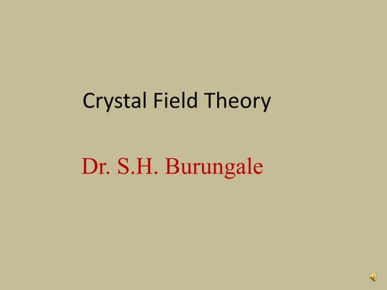 CFT | PPTX | Chemistry | Science