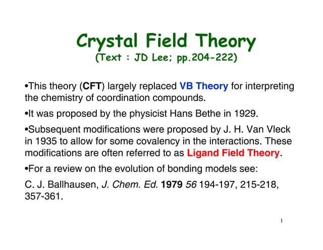 Crystal field stabilization energy | PPTX