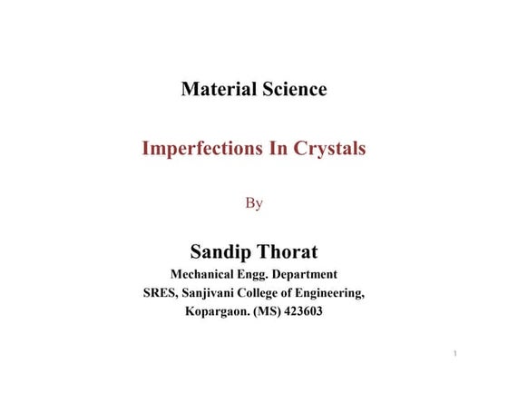 Surface defects in crystals | PPTX