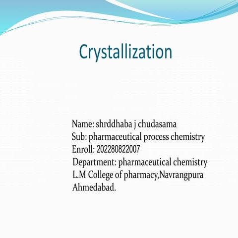 Crystallization. Crystals. | PPTX