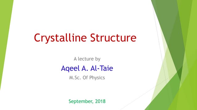 Crystal structure notes | DOC