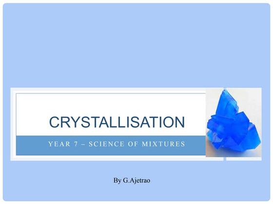 Crystallization of sugar | PPTX | Desserts and Baking | Food & Drink