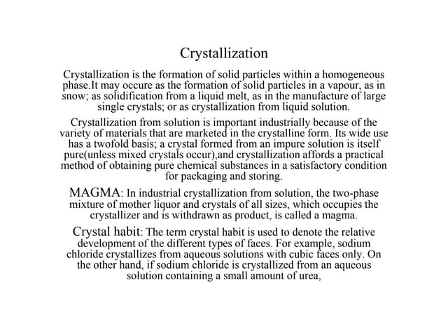 Crystallization. Crystals. | PPTX