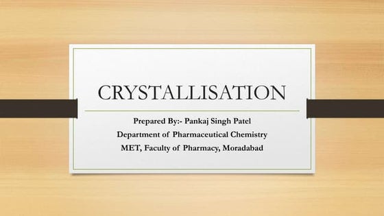 Crystallization (process chem).pptx | Chemistry | Science