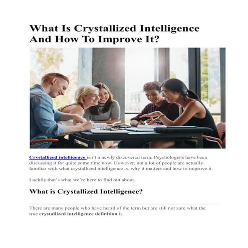Crystallized intelligence | PDF