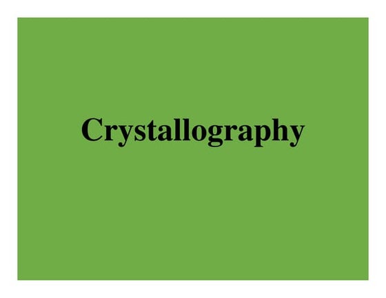 Crystal stmmetry | PPTX | Chemistry | Science