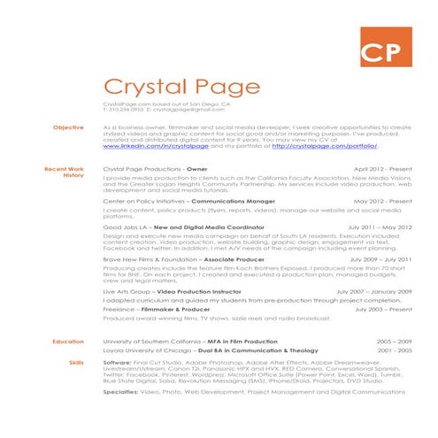 Crystal Page presentations