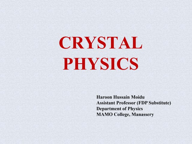 Crystal structure notes | DOC