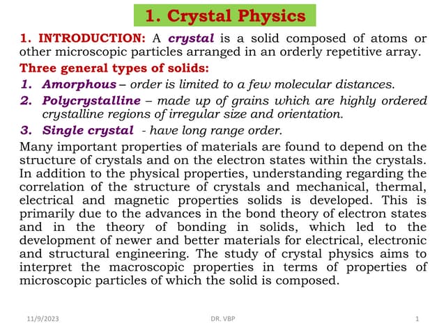 Crystal structure notes | DOC