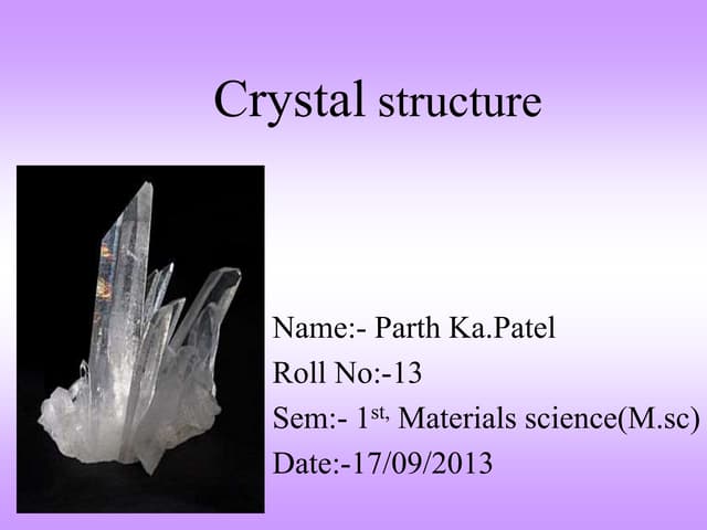 Crystal structure notes | DOC