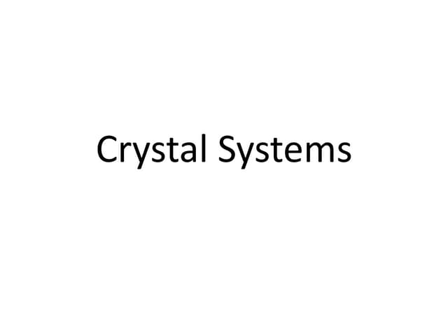 Crystal structure | PPTX