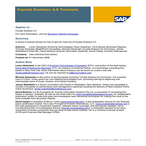 Crystal xcelsius 4.5 tutorials | PDF | Internet | Computing