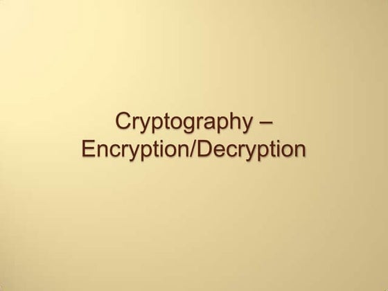Introduction to Cryptography | PPTX