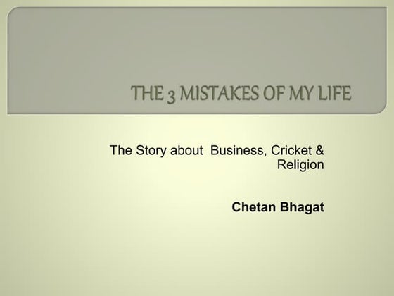 3 mistake of my life book review | PPT