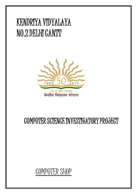 Computer project final for class 12 Students | PDF