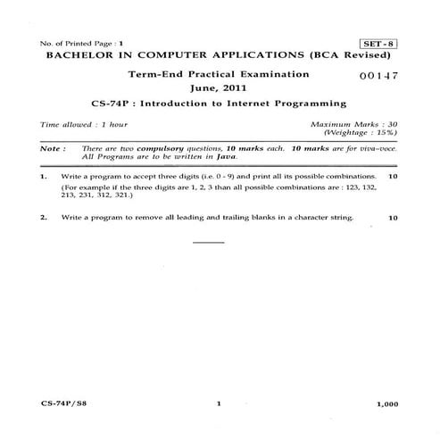 Cs 74 (p)s8 | PDF | Programming Languages | Computing