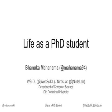 Life as a PhD Student | PPT