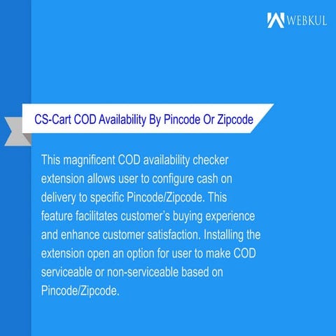 CS-Cart Addon - COD Availability by Pincode or Zipcode (Version 2.0) | PPT