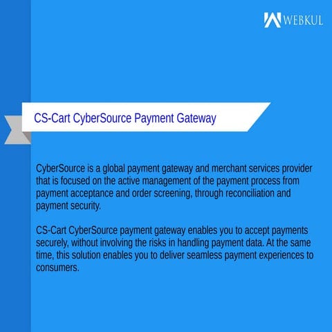 CS-Cart CyberSource payment gateway | PPT