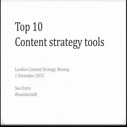 Top 10 Content Strategy Tools | PPT | Computing | Technology & Computing