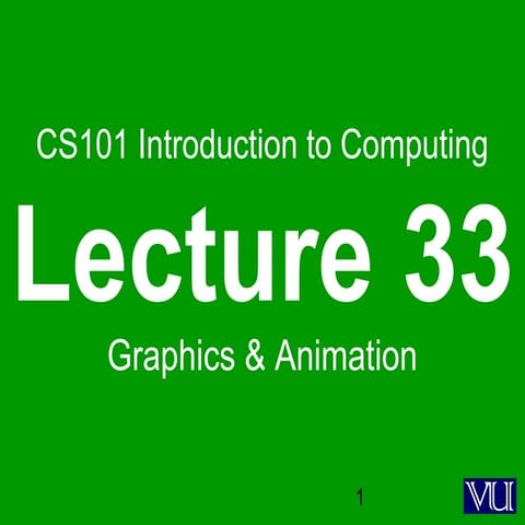 Cs101 Introduction To Computing Lecture 33 Ppt 4147