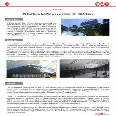 Case Study: Atrium Area Cooling | PDF