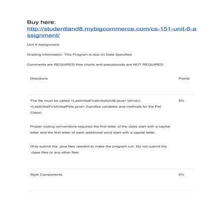 CS 151 Unit 6 Assignment | PDF | Programming Languages | Computing