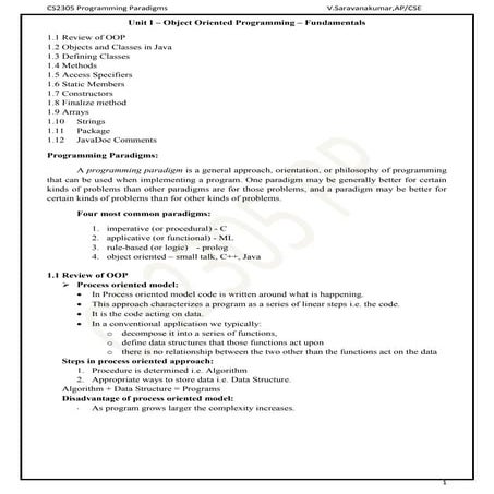 Cs2305 Programming Paradigms Lecturer Notes Pdf