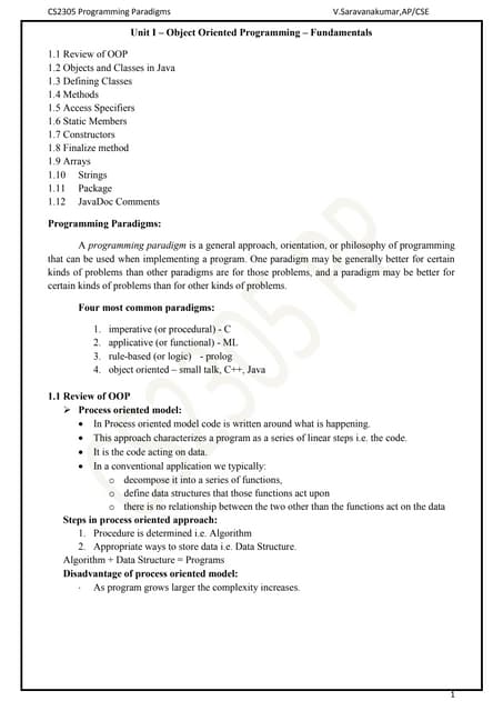Cs2305 Programming Paradigms Lecturer Notes Pdf