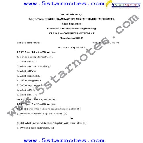 Cs2363 nd 2011 | PDF | Computer Networking | Computing