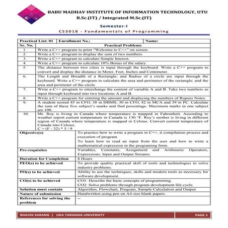 CS3018 Practical List 1.pdf
