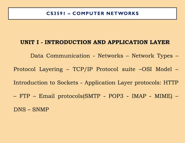 Cs3591 Computer Networks Unit 1 Introduction And Application Layer Ppt 6800