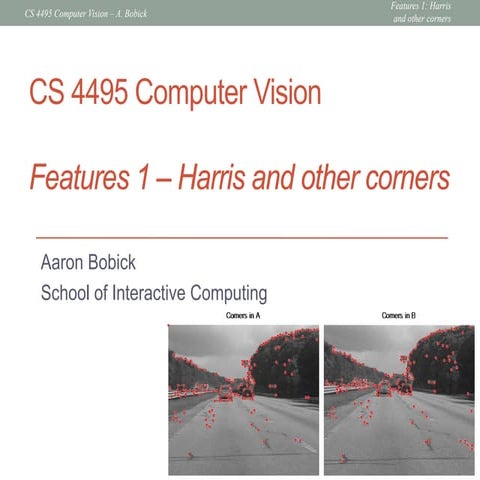 Corner detection in computer vision and application | PDF