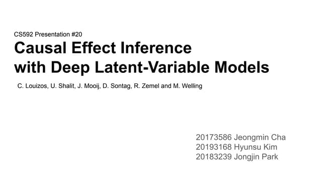 Causal Effect Inference With Deep Latent Variable Models Pdf