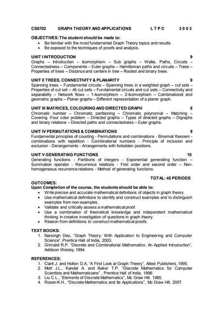 Cs6702 graph theory and applications 2 marks questions and answers | PDF