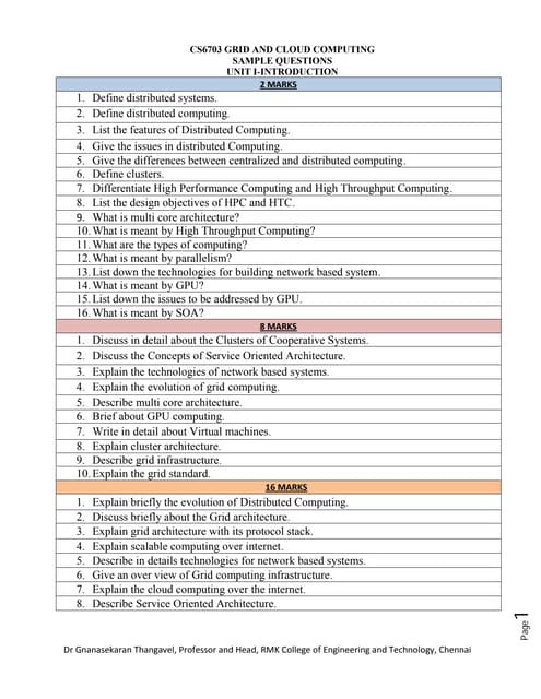 Cs6703 grid and cloud computing unit 4 questions | PDF