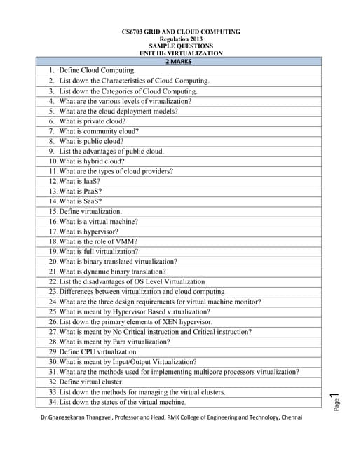 Cs6703 Grid And Cloud Computing Unit1 Questions Pdf