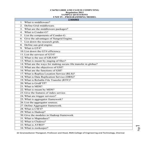 Cs6703 Grid And Cloud Computing Unit 4 Questions Pdf Programming Languages Computing