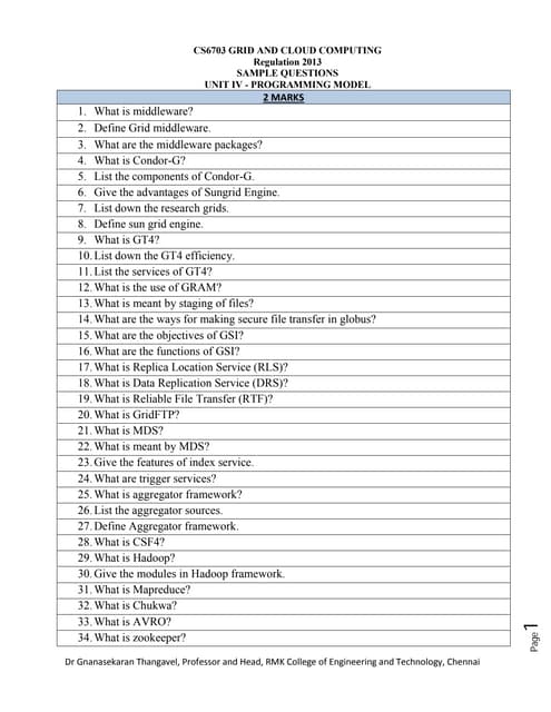 Cs6703 Grid And Cloud Computing Unit 4 Questions Pdf Programming Languages Computing
