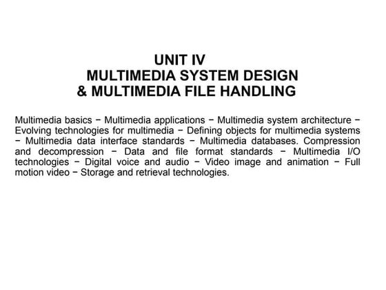 Distributed Multimedia Systems(DMMS) | PPT