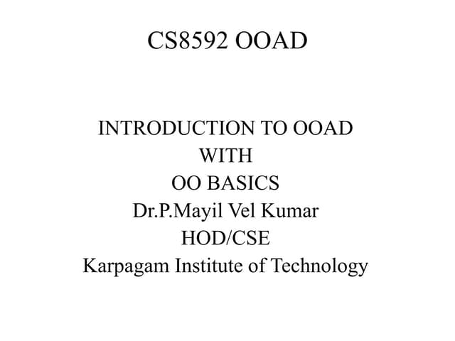CS6502 OOAD - Question Bank and Answer | PDF