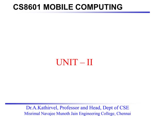 Architecture of Mobile Computing | PPT
