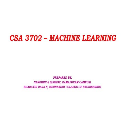 Csa 3702 Machine Learning Module 1 Pdf Web Development Internet