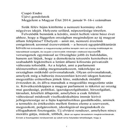 Csapó Endre újévi gondolatok | DOC