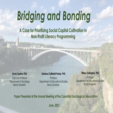 Bridging and Bonding: A Case for Prioritizing Social Capital ...
